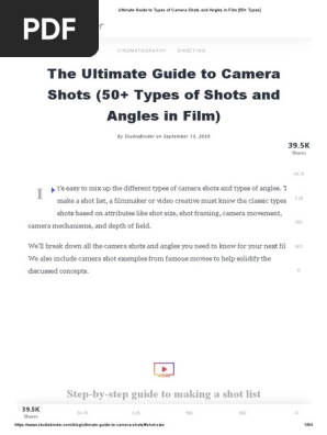 Ultimate Guide To Types Of Camera Shots And Angles In Film Ultimate