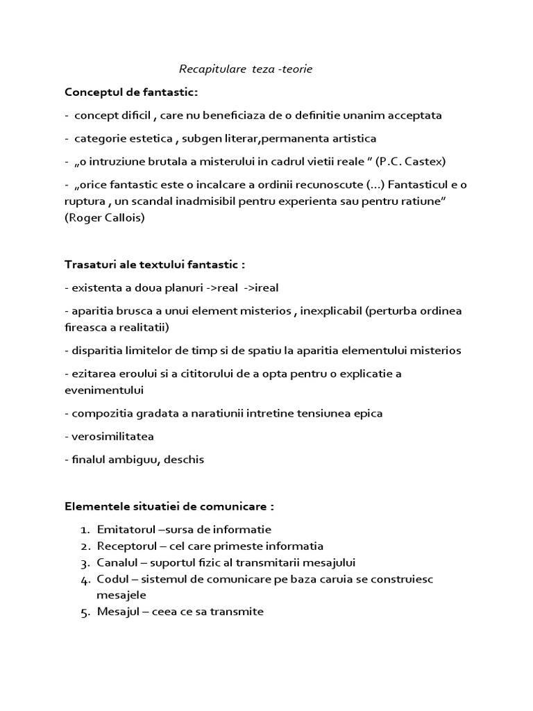 Conceptul de Fantastic, Stiluri Si Functii Verbale | PDF