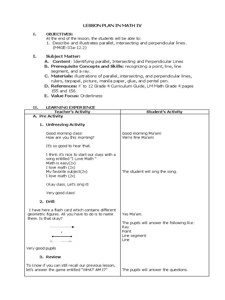 Describe and Illustrates Parallel, Intersecting and Perpendicular Lines ...