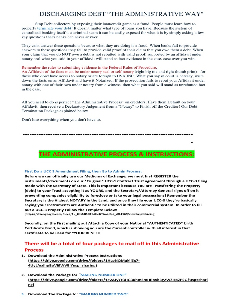 Discharging Debt "The Administrative Way" | PDF | Notary Public ...