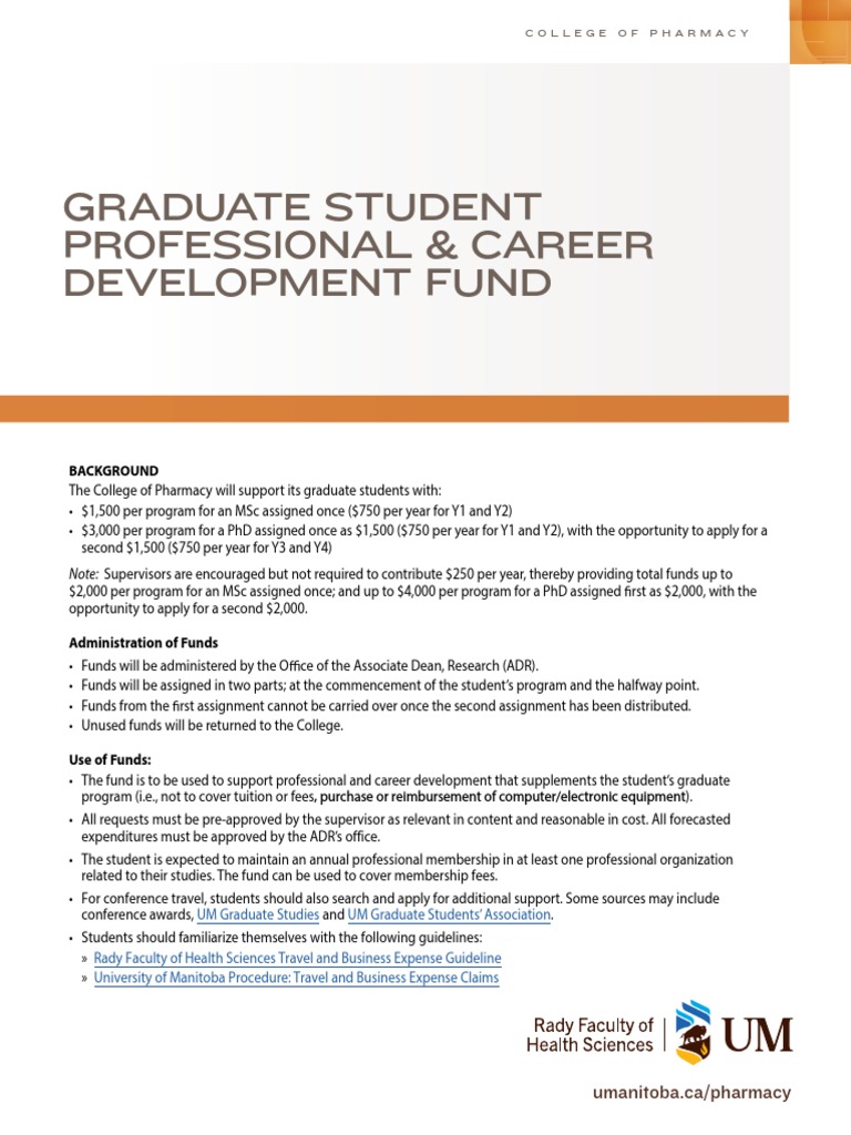 Graduate Student Professional & Career Development Fund: Background ...