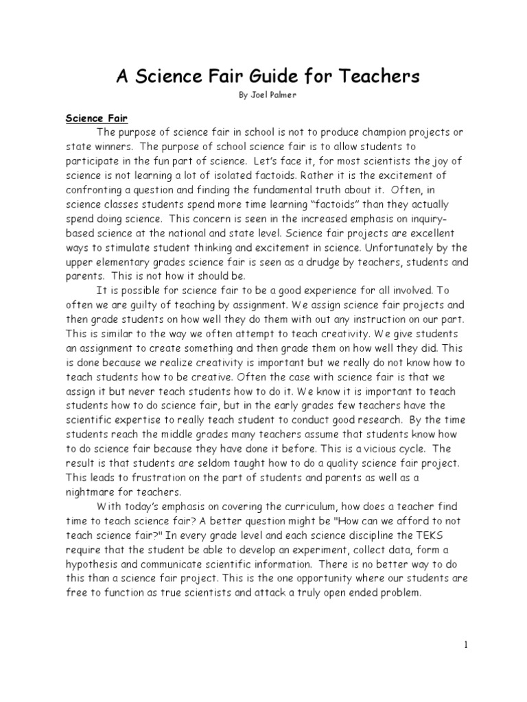 A Science Fair Guide For Teachers | PDF | Institutional Review Board ...