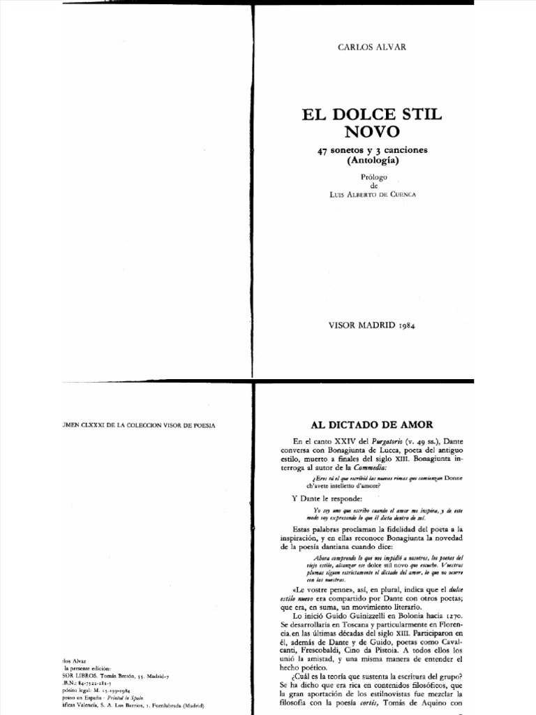 Dolce Stil Nuovo Antologia 1 | PDF