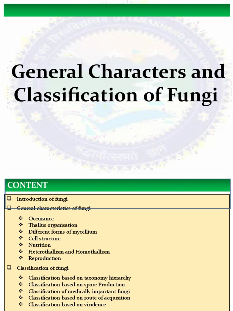 General Characters and Classification of Fungi | PDF | Fungus | Sexual ...