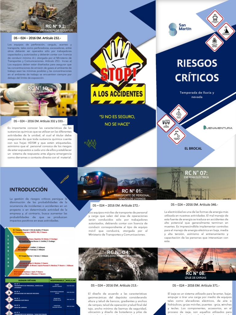 Tríptico Riesgos Críticos | PDF | Fuerza | Ingenieria Eléctrica