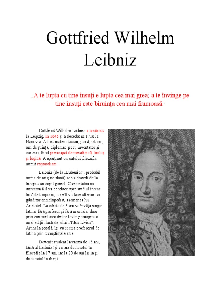 Gottfried Wilhelm Leibniz | PDF
