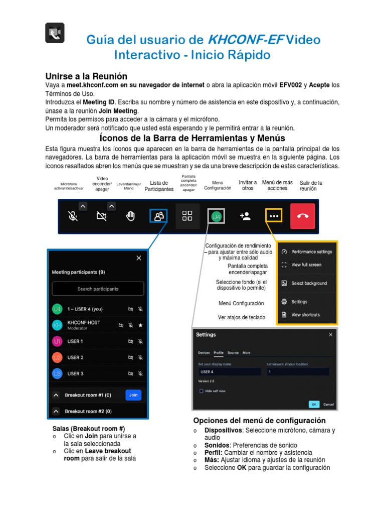 KHCONF-EF Interactive Video User Guide Quick Start Spanish | PDF ...