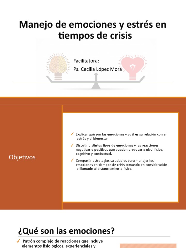 Manejo De Emociones Y Estrés En Tiempos De Crisis Pdf Las Emociones