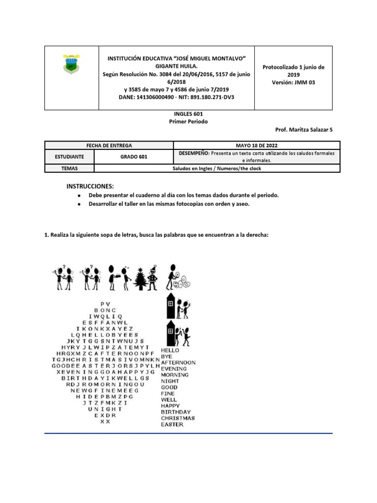 Guia de Nivelacion Ingles 601 | PDF
