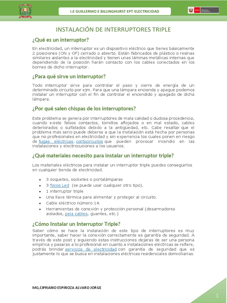 Interruptor Triple | PDF | Ingenieria Eléctrica | Electrónica