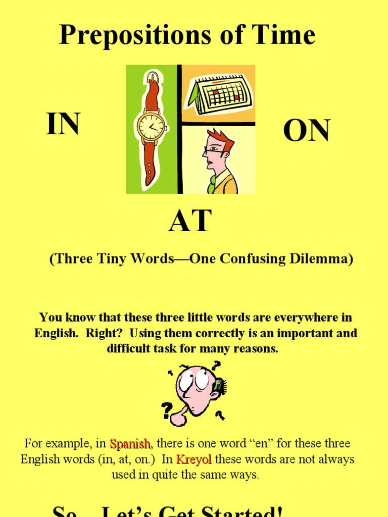 Prepositions of Time: IN AT ON | PDF | Workweek And Weekend | Easter