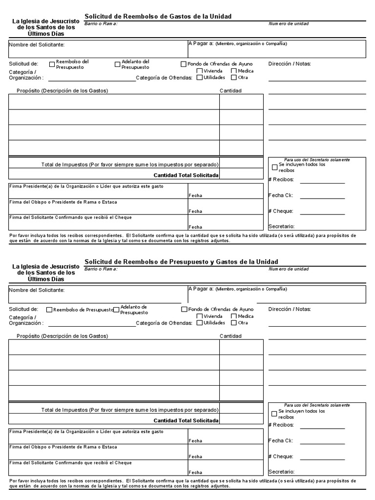 Solicitud De Reembolso Gastos2021 Pdf