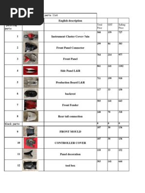 Final Price Spare Parts Scooter PDF Brake Transport