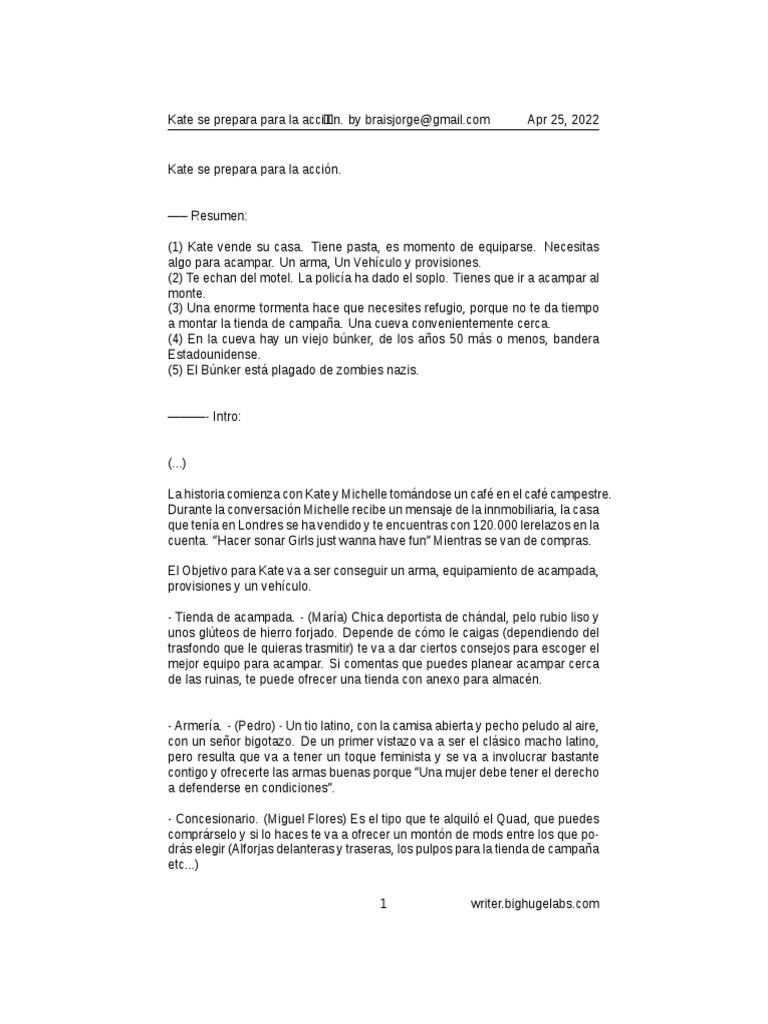 Kate Se Prepara para La Acción - 6022771 | PDF