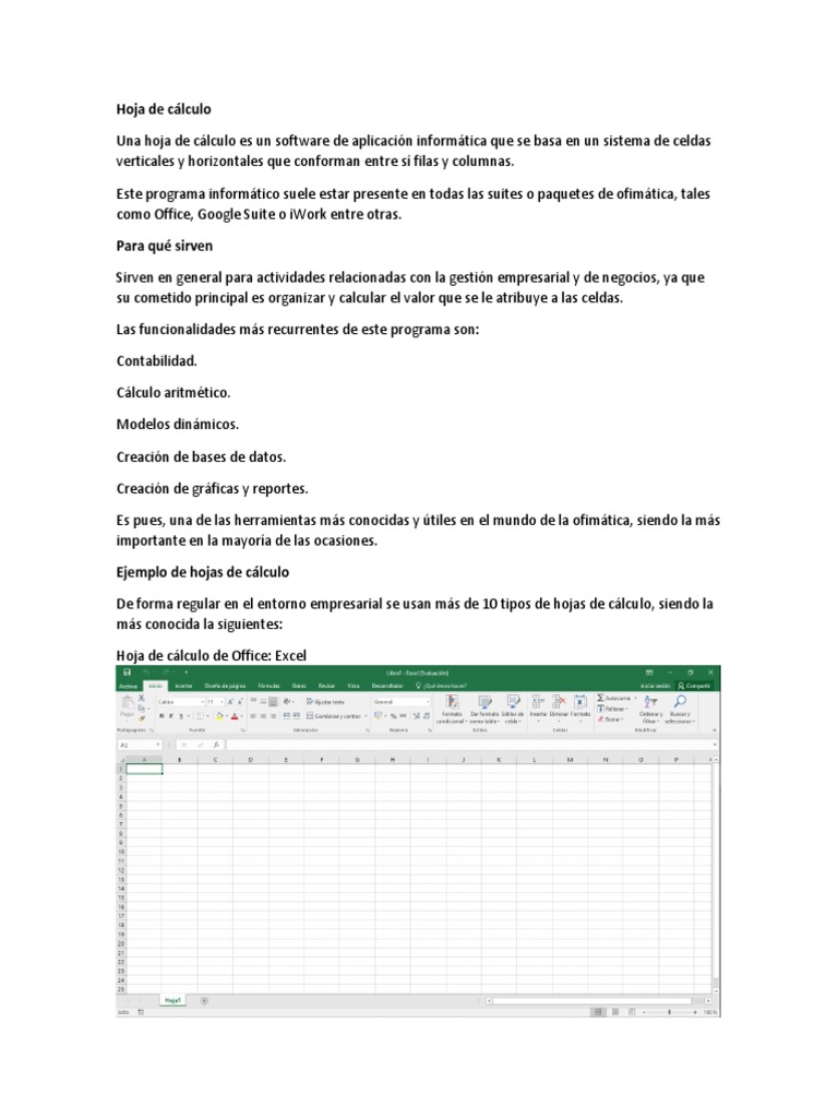 Hoja de Cálculo | PDF
