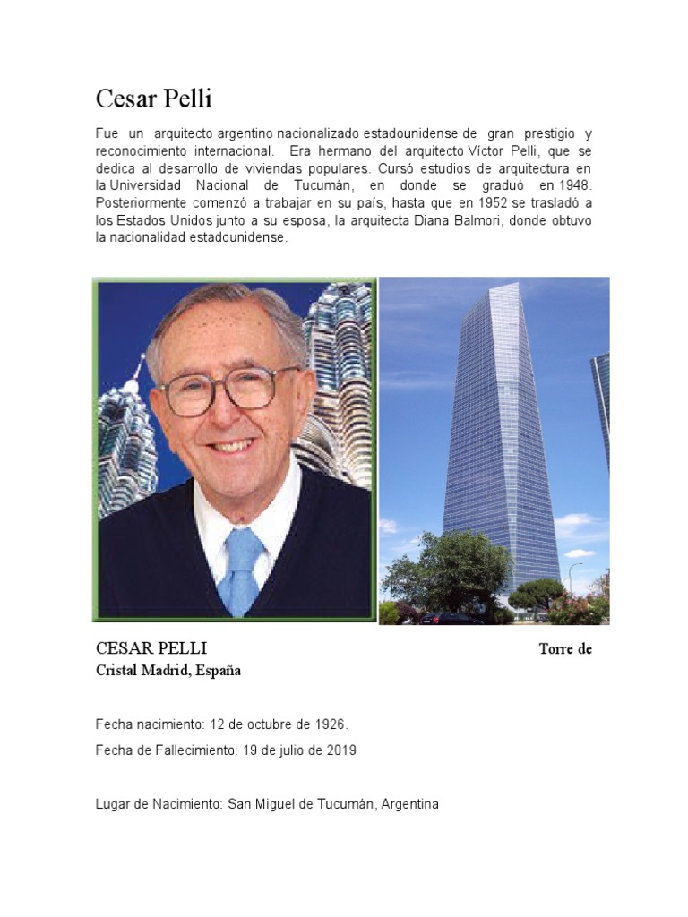 César Pelli: Arquitecto de Torres Petronas | PDF