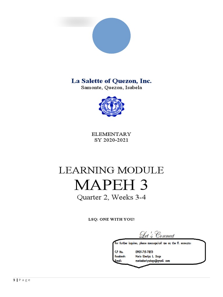 Mapeh 3 Q2 W3-W4 Eber Edited CD | PDF | Still Life | Visual Arts