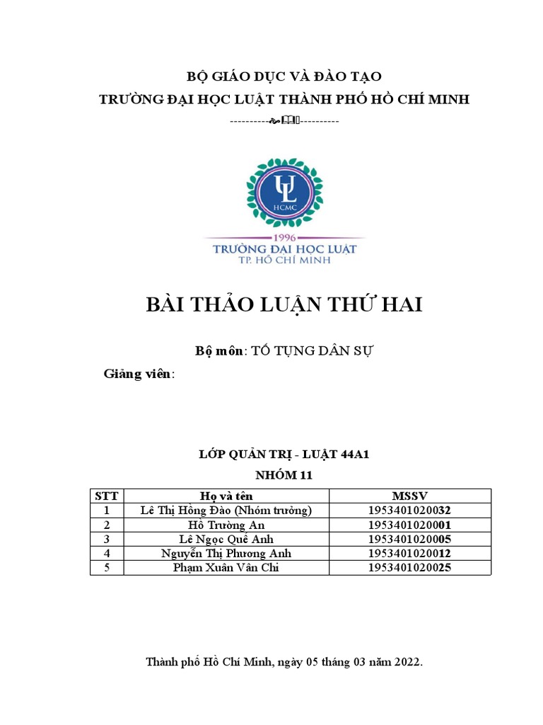 TL TTDS lần 2 Nhóm 11 | PDF