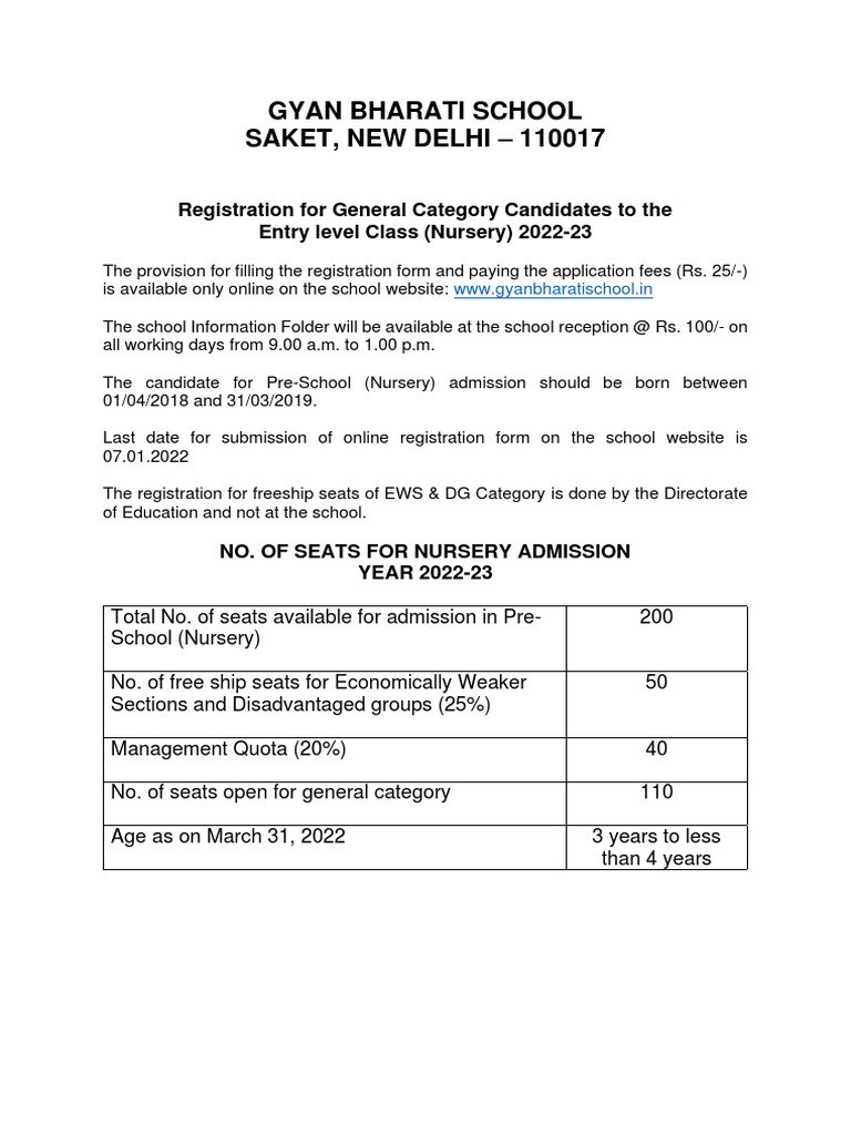 Gyan Bharati School Saket, New Delhi - 110017 | PDF | Government ...