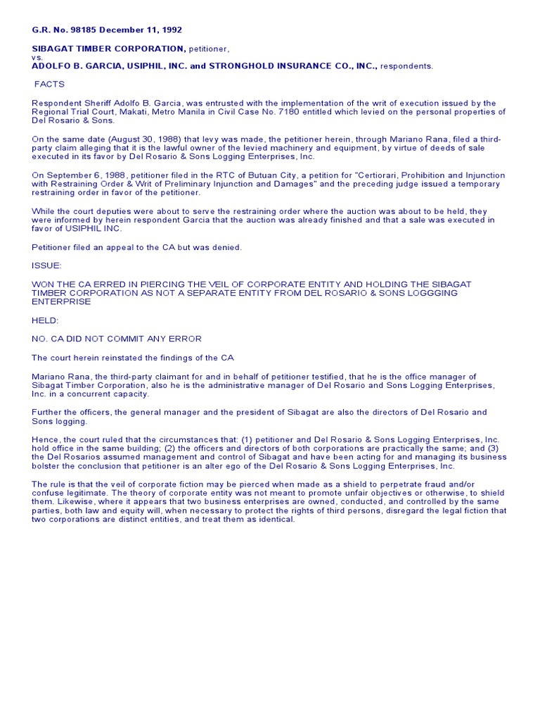 CORPORATION Digest | PDF | Piercing The Corporate Veil | Taxes