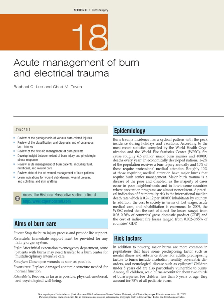 Acute Management of Burn and Electrical Trauma | PDF | Burn | High Voltage