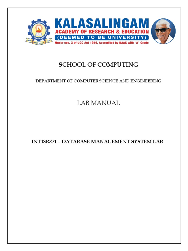 Database Lab Manual for Computer Science Students | PDF | Pl/Sql | Databases