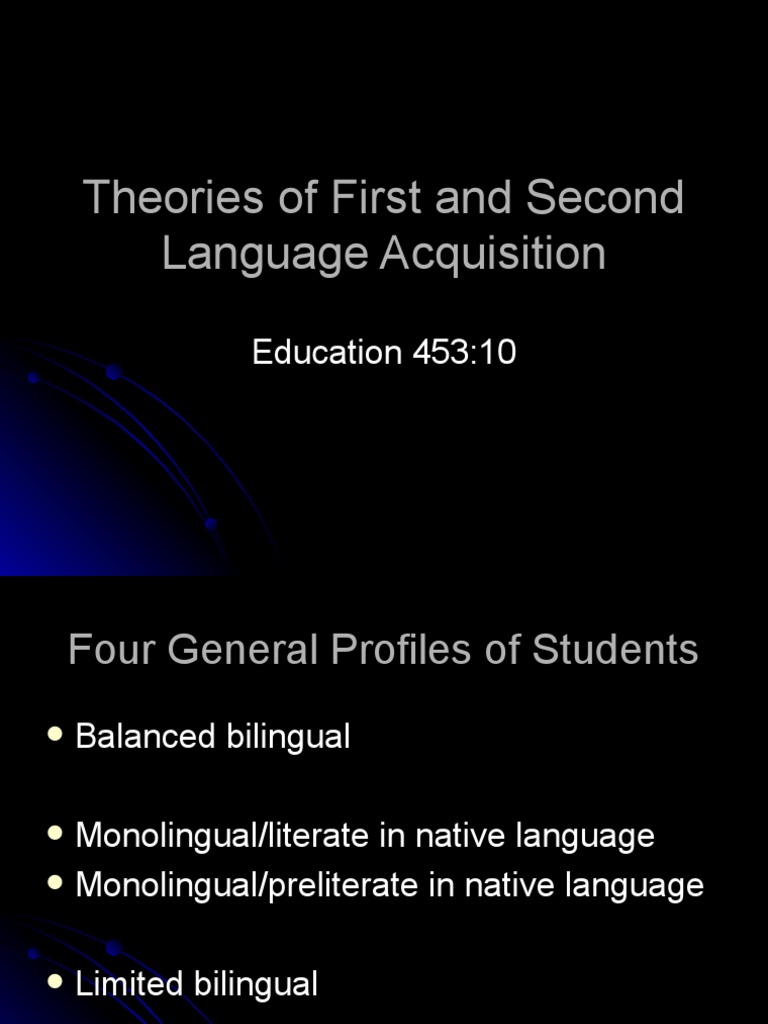 Theories of Second Language Acquisition | PDF | Second Language ...