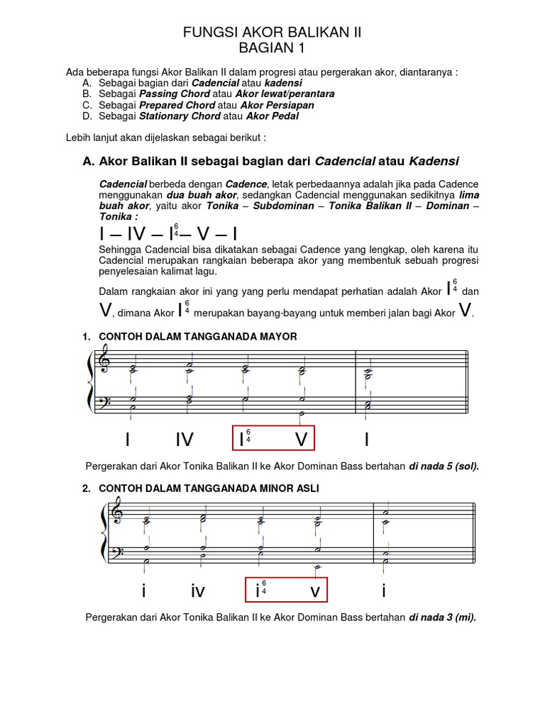 Fungsi Akor Balikan II dalam Musik | PDF