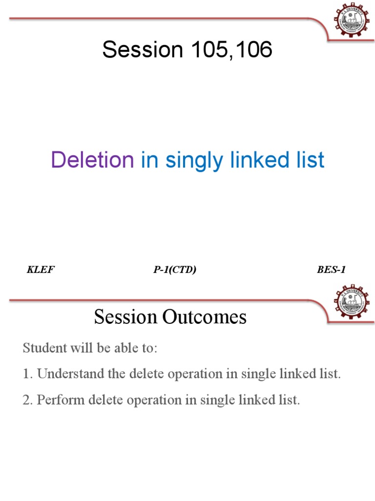 Single Linked List - Deletion | PDF | Theoretical Computer Science | Information Technology ...
