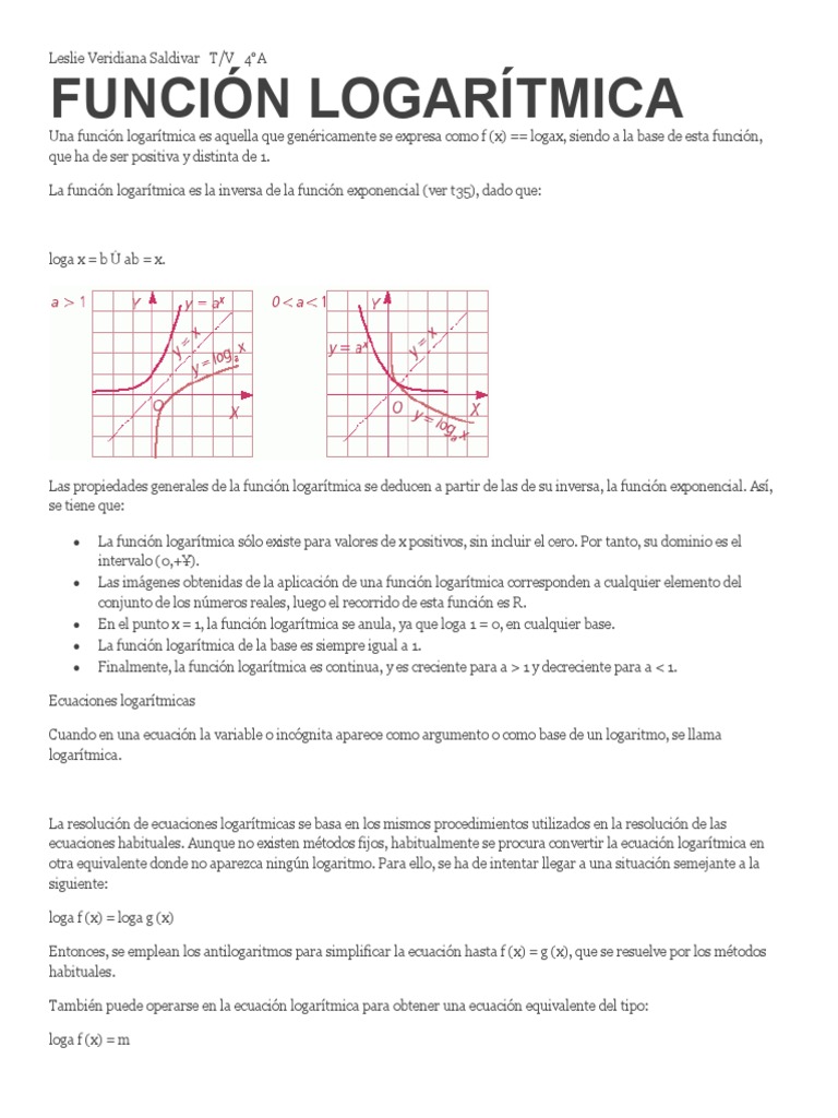Funciones y Ecuaciones Logarítmicas | PDF | Logaritmo | Ecuaciones