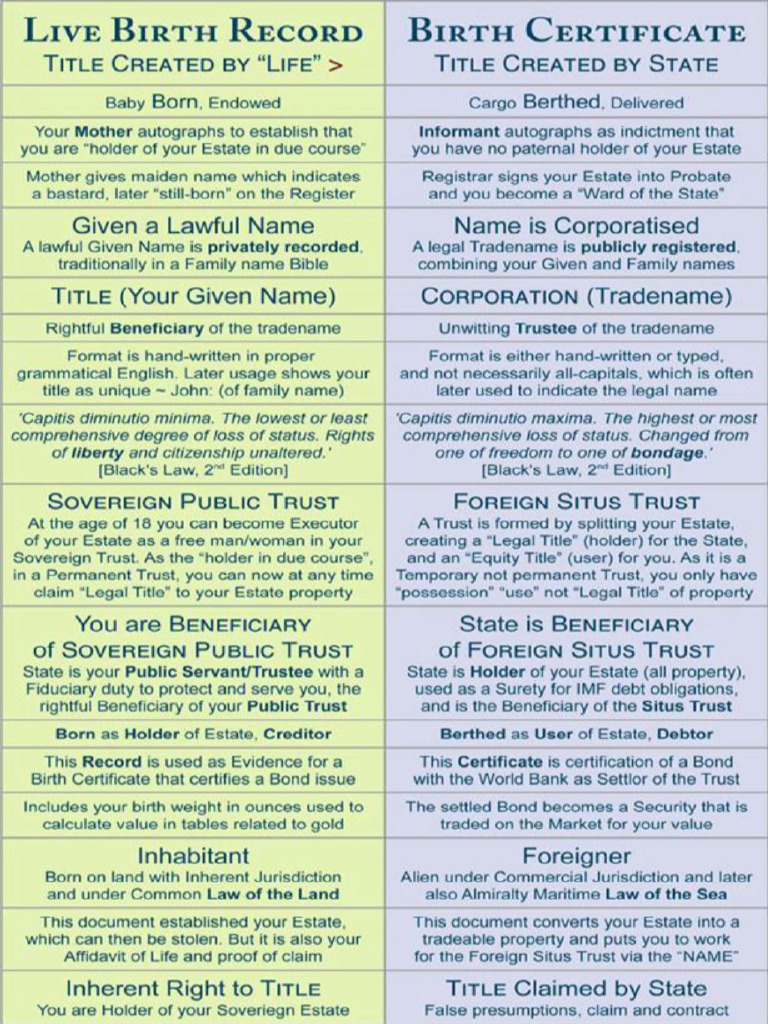 Live Birth Record Vs Birth Certificate | PDF