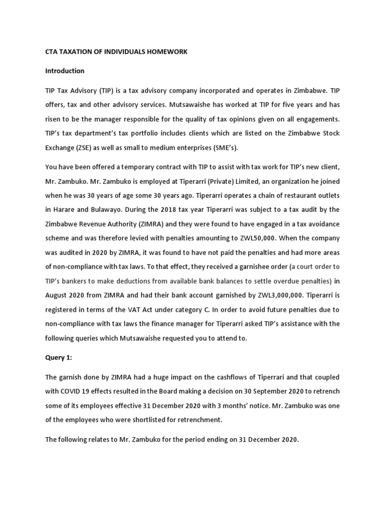 Cta Taxation of Individuals HW | PDF | Taxes | Economies