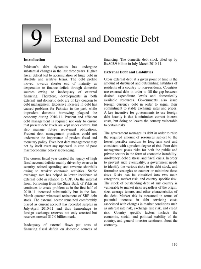 Pakistan's External and Domestic Debt Analysis | PDF | External Debt ...