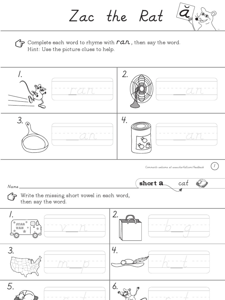 Short Vowel Rhyming Activities for Kids | PDF | Linguistics | Orthography