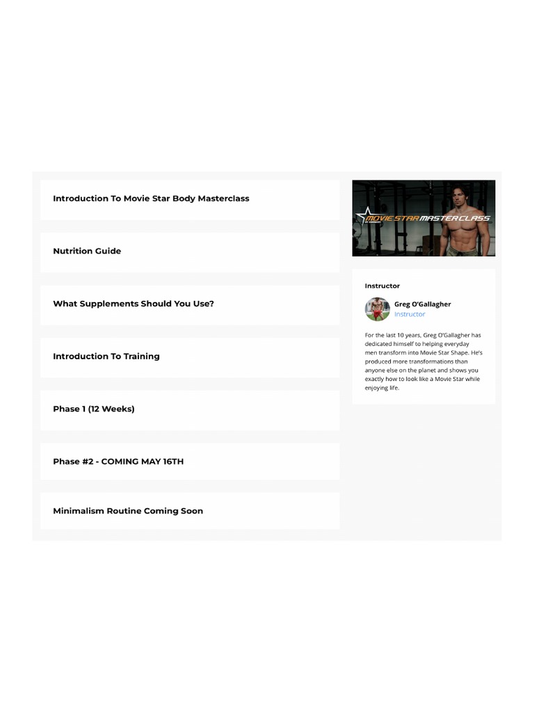 Kinobody - Movie Star Body Masterclass | PDF