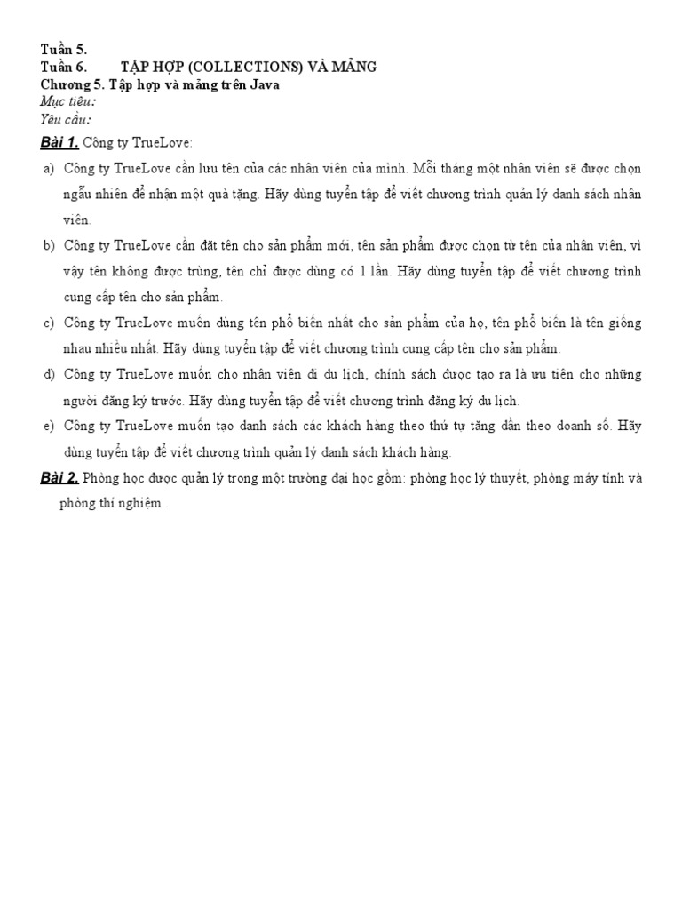 BT Số 4 TapHopCollection - Array | PDF