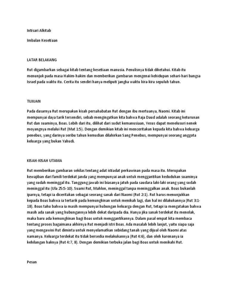 Intisari Alkitab - Rut | PDF