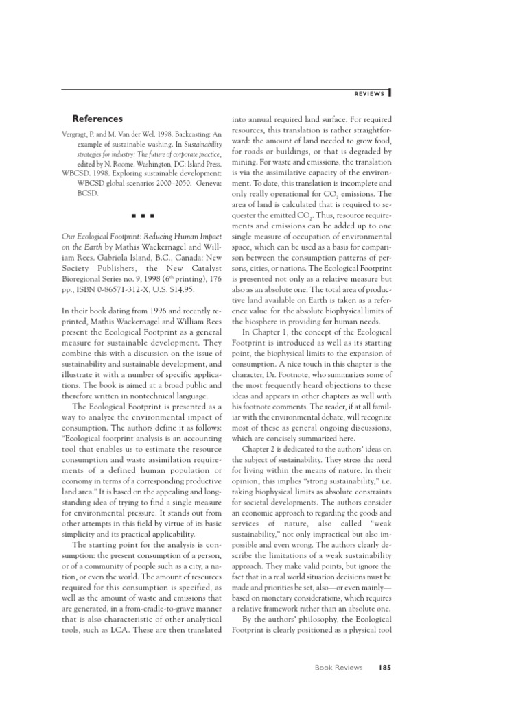 References: Our Ecological Footprint: Reducing Human Impact On The ...
