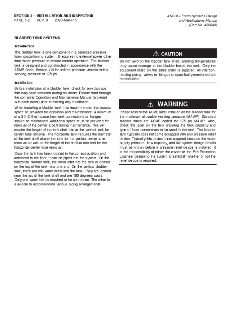 Bladder Tank Design | Download Free PDF | Valve | Pipe (Fluid Conveyance)