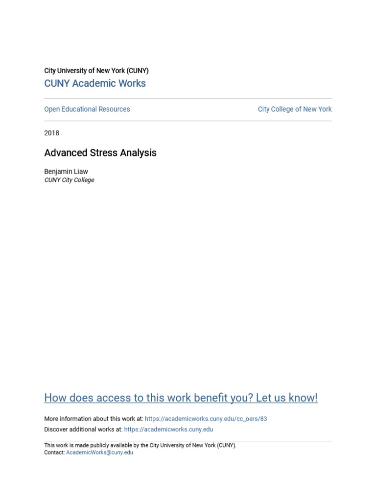 Open Educational Resource on Advanced Stress Analysis Provides Insight ...