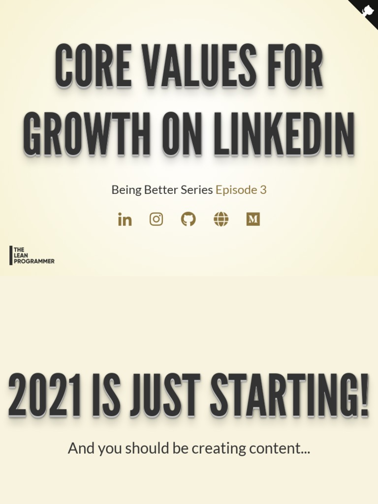 Core Values For Growth On LinkedIn | PDF | Linked In | You Tube