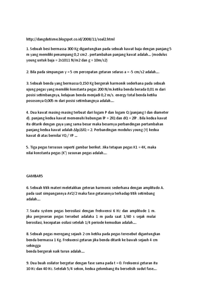 Soal Fisika: Getaran dan Elastisitas | PDF