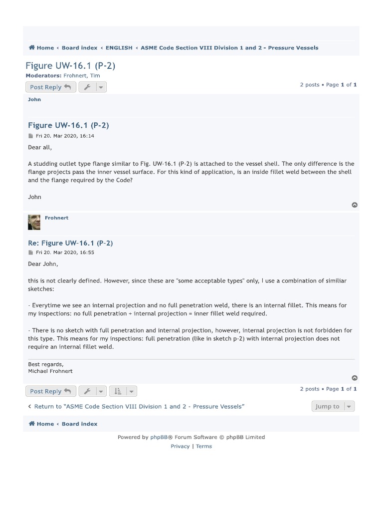 Figure UW-16.1 P-2 - CIS ASME Code Forum | PDF