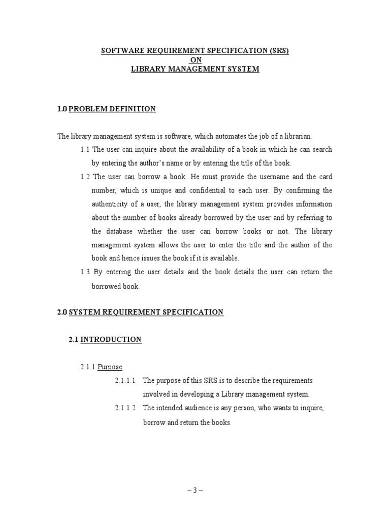 6 SRS On Library Management System | Download Free PDF | User ...