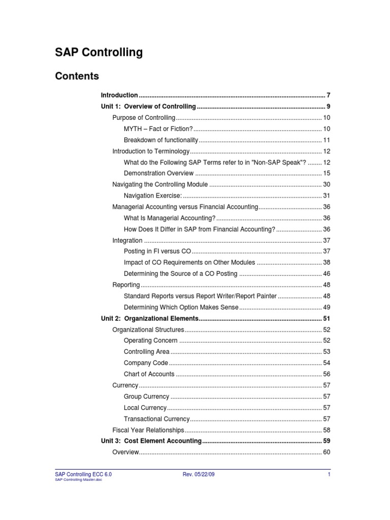 Course TOC Controlling | PDF
