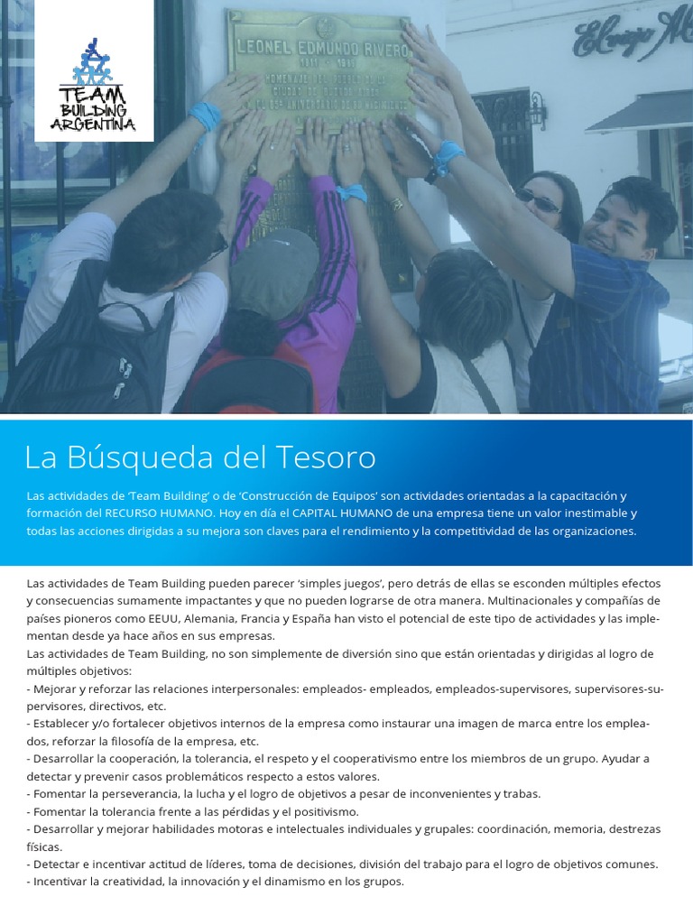 Team Building Busqueda Del Tesoro | PDF | Team Building | Piratería