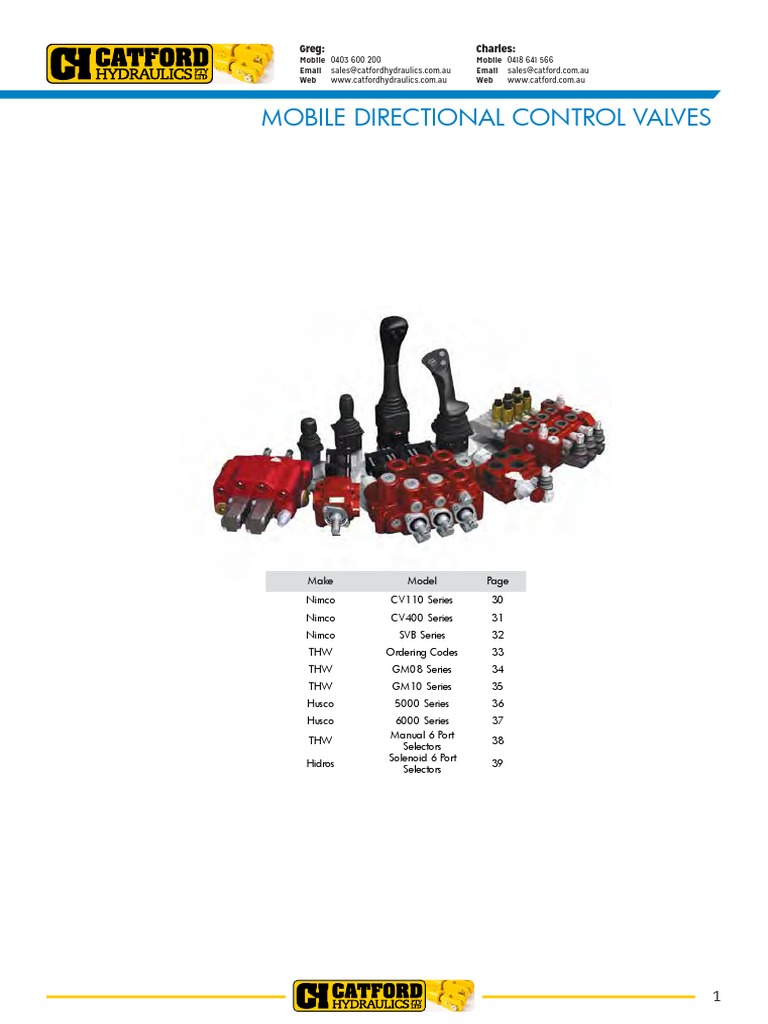 Nimco Mobile Control Valves Overview | PDF | Valve | Plumbing