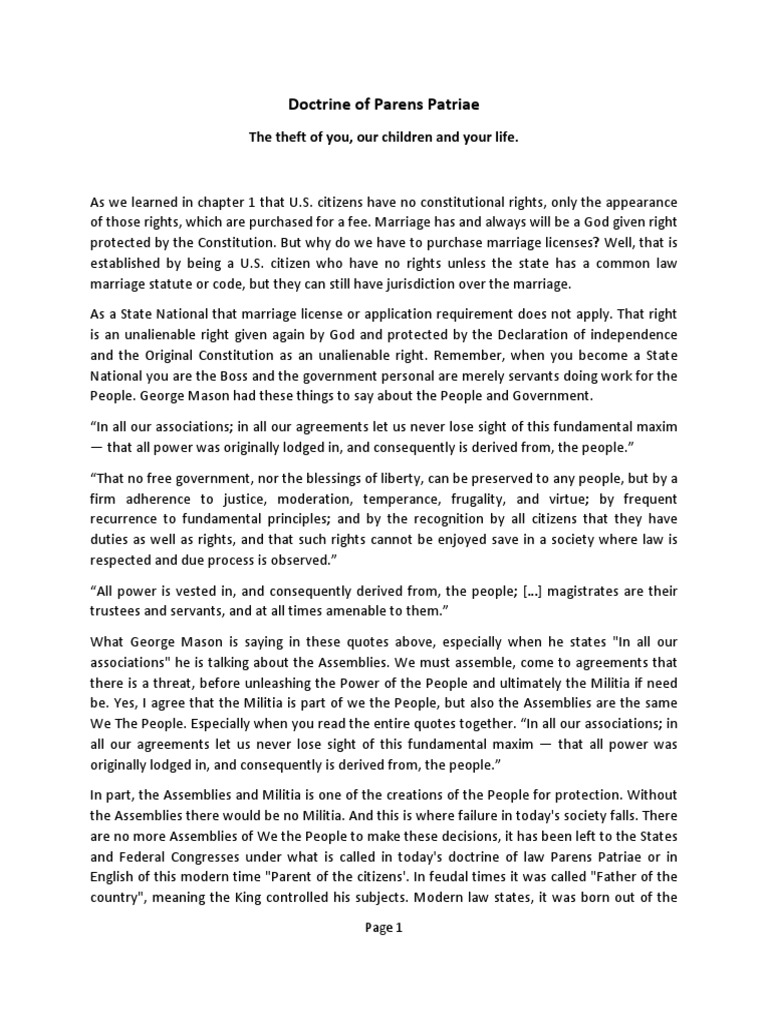 Understanding Parens Patriae Rights | PDF | Marriage | Legal Guardian