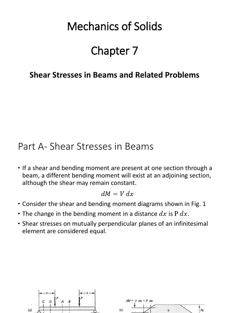 Mechanics of Solids: Shear Stresses in Beams and Related Problems | PDF ...
