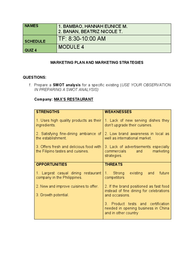 Max's Restaurant Marketing Strategies | PDF | Marketing | Advertising